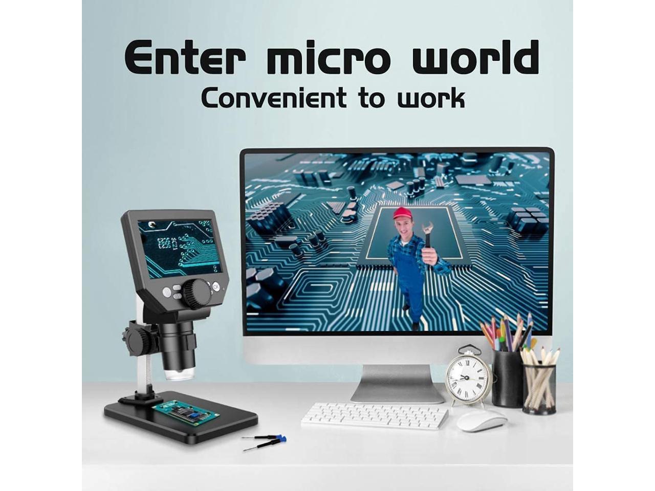 LCD Digital Microscope 4.3 Inch 1080P 10 Megapixels,1-1000X ...